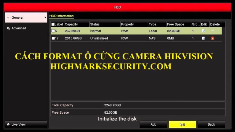 Cách Định Dạng Ổ Cứng Đầu Ghi Camera Hikvision [Format]
