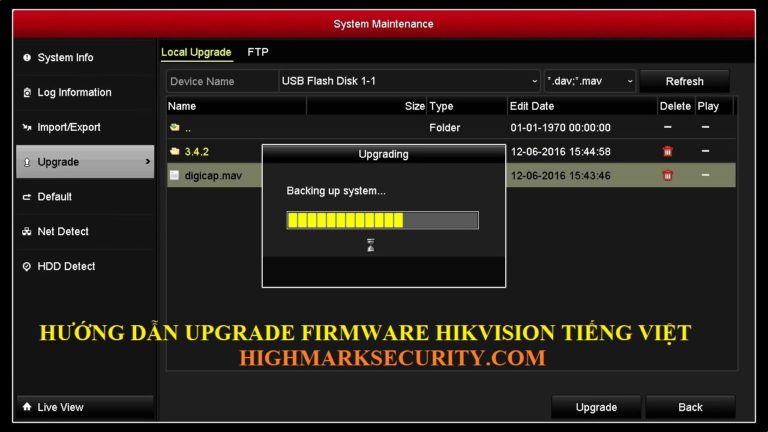 Hướng Dẫn Update Firmware Hikvision Tiếng Việt [DVR, NVR]